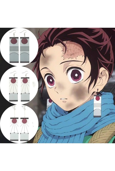 Ema Demon Slayer: Kimetsu No Yaiba Tanjiro Küpe Hediyelik Süs Aksesuar Şık Takı Eşya Ema Demon Slayer: Kimetsu No Yaiba Tanjiro Küpe Hediyelik Süs Aksesuar Şık Takı Eşya