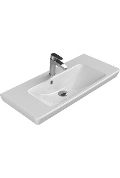 Turkuaz Seramik Cerastyle Porto 85X38CM Etajerli Lavabo