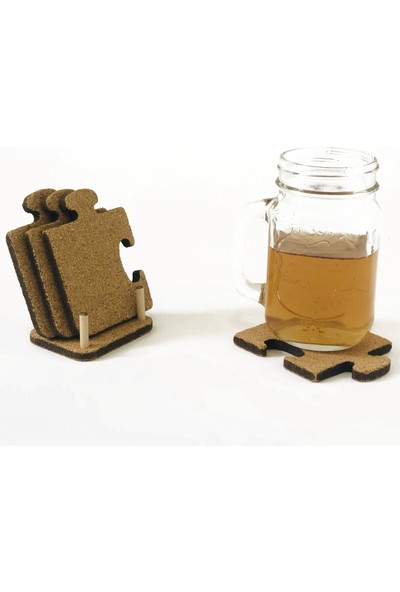 Art Inside Puzzle Mantar Dekoratif Bardak Altlığı