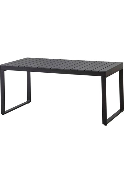 Zenio Bahçe Balkon Teras Metal Ağaç Masa Siyah 90X180 cm - Siyah Gövde Zenio Bahçe Balkon Teras Metal Ağaç Masa Siyah 90X180 cm - Siyah Gövde