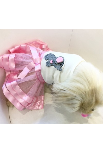 Dogi&dog Küçük Irk Fil Tütü Kedi Köpek Elbisesi Kedi Köpek Kıyafeti (1 kg-10 kg) S Pembe
