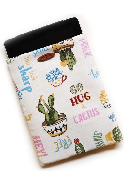 Yedi Kedi Tablet Kitap Kılıfı Kaktüs