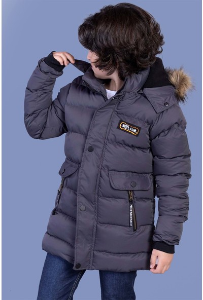 Toontoy Kids Toontoy Erkek Çocuk Cep Detaylı Kapüşonlu Şişme Mont