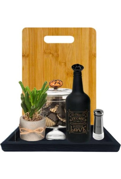Dembey Ahşap Atölye Ahşap Mutfak Tezgah Üstü Organizer Tepsi Siyah