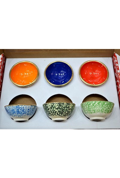 Evvehediyelikeşya 6'lı Çini Desenli Kase&çerezlik&sosluk Evvehediyelikeşya 6'lı Çini Desenli Kase&çerezlik&sosluk