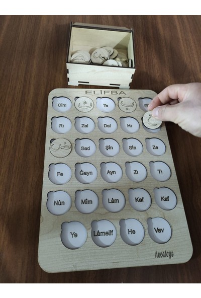 Hecatoys Elifba Ahşap Puzzle Parçaları Için Özel Kutusunda Hecatoys Elifba Ahşap Puzzle Parçaları Için Özel Kutusunda