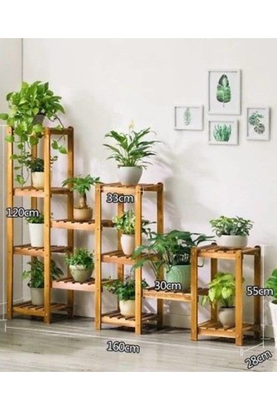 Dembey Ahşap Atölye Ahşap Saksı Standı 12 Raflı Saksılık Çiçeklik Dembey Ahşap Atölye Ahşap Saksı Standı 12 Raflı Saksılık Çiçeklik