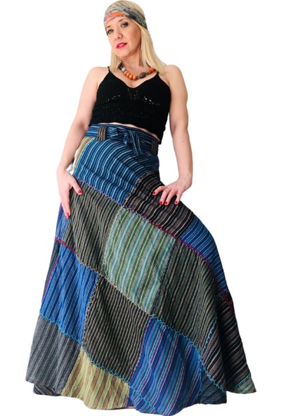 Luisido Bohem Tarz Patchwork Uzun Etek Luisido Bohem Tarz Patchwork Uzun Etek