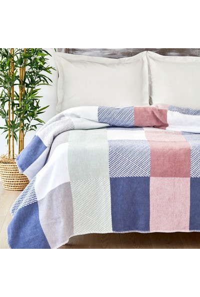 Karaca Home Joyce Indigo Multi Çift Kişilik Pamuk Battaniye Karaca Home Joyce Indigo Multi Çift Kişilik Pamuk Battaniye