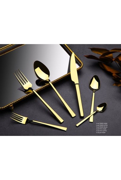 Gönül 36 Parça Gold Çatal Kaşık Bıçak Seti