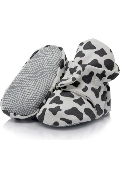 Ella Bonna Organik Pamuk Bebek Patiği, Kaydırmaz Taban, Pamuklu Yenidoğan Pandufu Ev Kreş Ayakkabısı