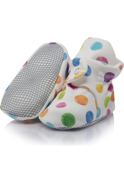 Ella Bonna Organik Pamuk Bebek Patiği, Kaydırmaz Taban, Pamuklu Yenidoğan Pandufu Ev Kreş Ayakkabısı