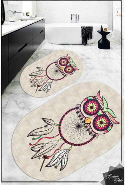 Cappio Halı Renkli Baykuş Desenli Halı 2'li Banyo Paspas Takımı (40 x 60 cm. | 60 x 100 cm.) Cappio Halı Renkli Baykuş Desenli Halı 2'li Banyo Paspas Takımı (40 x 60 cm. | 60 x 100 cm.)