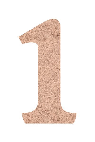 Decorof 10 Adet Ahşap 1 Rakamı (5cm, 4mm Mdf)