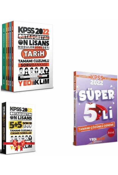 Yediiklim Yayınları Yediiklim 2022 Kpss Lise Önlisans Modüler Soru ve Yediiklim Süper 5'li Deneme + Çıkmış Soru Yediiklim Yayınları Yediiklim 2022 Kpss Lise Önlisans Modüler Soru ve Yediiklim Süper 5'li Deneme + Çıkmış Soru