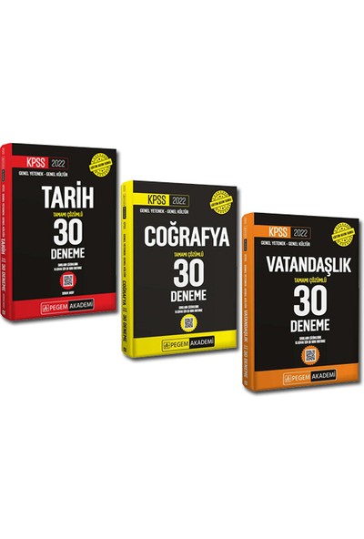 Pegem Akademi Yayıncılık 2022 Kpss Genel Kültür Tamamı Çözümlü Deneme Seti Pegem Akademi Yayıncılık