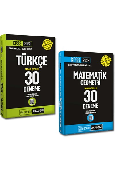 Pegem Akademi Yayıncılık 2022 Kpss Genel Yetenek Tamamı Çözümlü Deneme Seti Pegem Akademi Yayıncılık