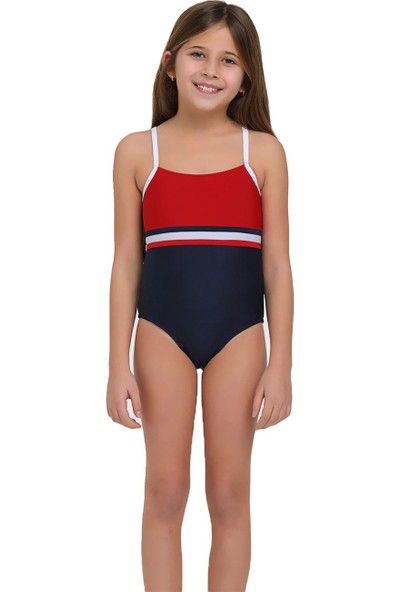 Chelly Kız Çocuk Ince Askılı Spor Yüzücü Mayo