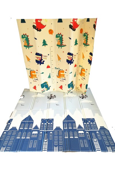 Lacuss City Katlanabilir Çift Taraflı Köpük Oyun Matı Oyun Halısı 150 x 200 x 1 cm Lacuss City Katlanabilir Çift Taraflı Köpük Oyun Matı Oyun Halısı 150 x 200 x 1 cm