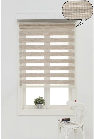 Derinhome Sütlü Kahve Bambu Zebra Perde