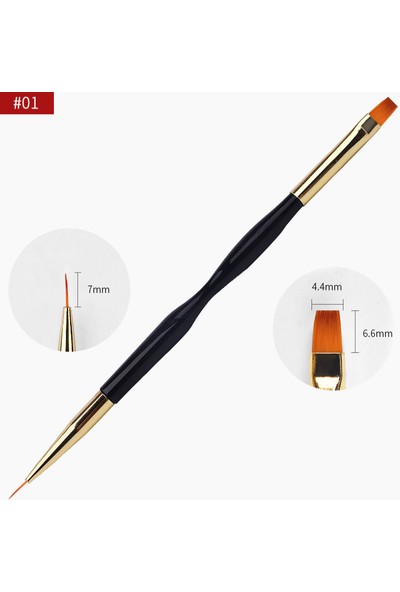 Ashaie Uv Polygel Poli Jel Tırnak Sanat Kalem Dilim Fırça Çift Uçlu Dilim Şekli Aracı