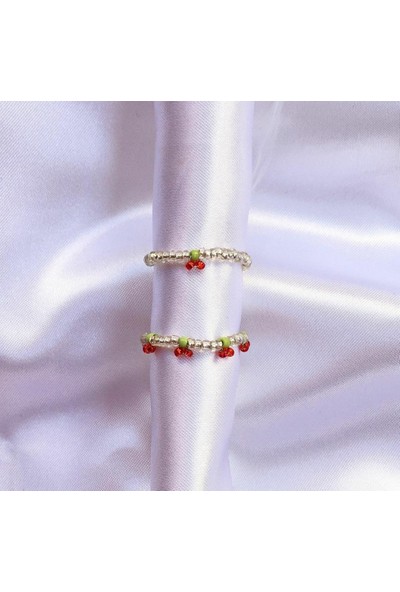 Eser Butik Kiraz Model Boncuklu 2'li Yüzük Eser Butik Kiraz Model Boncuklu 2'li Yüzük