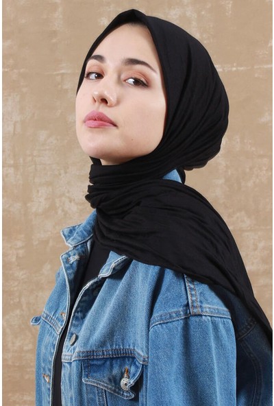 Belifanti Collection Pamuklu Penye Şal Siyah