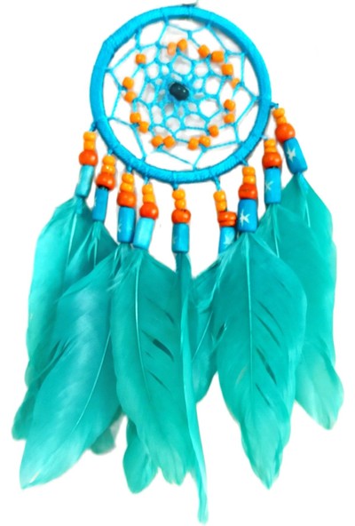 Mixperi Turkuaz Rengi Kuş Tüylü Boncuklu Dream Catcher Düş Kapanı Araba Süsü Mixperi Turkuaz Rengi Kuş Tüylü Boncuklu Dream Catcher Düş Kapanı Araba Süsü