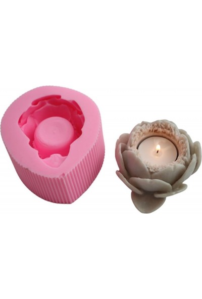 Kimyacınız Enginar Mumluk Silikon Kalıbı Mum 02