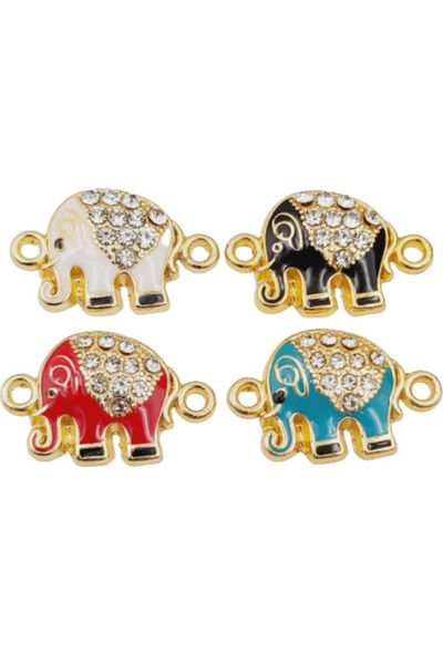 Mykonsept Fil Obje Taşlı Bileklik Ucu 4 Adet Gold Kaplama