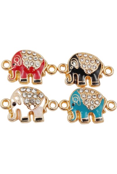 Mykonsept Fil Obje Taşlı Bileklik Ucu 4 Adet Rose Kaplama