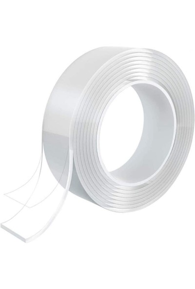 Techmaster Yeniden Yapışabilen Çok Amaçlı Çift Taraflı Jel Bant 3cm x 2mt
