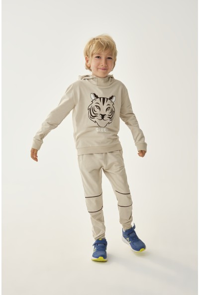 Dagi Erkek Çocuk Bej Biyeli Eşofman