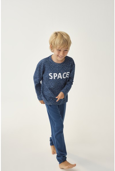 Dagi Lacivert Uzun Kol Pijama Takımı