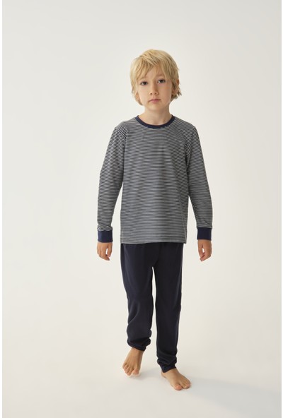 Dagi Lacivert Uzun Kol Pijama Takımı