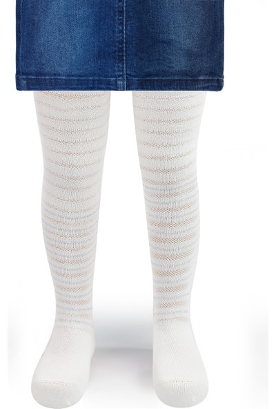 Civil Girls Kız Çocuk Külotlu Çorap 3-11 Yaş Ekru