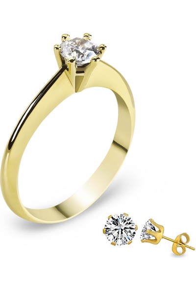 Chavin 0,45 Crt. Gümüş Zirkon Tek Taş Yüzük Dn09Sr 10