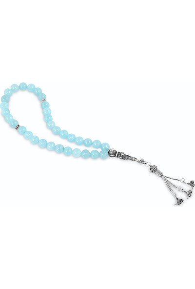 Chavin Aquamarine Taşlı Gümüş Erkek Tesbih cr12 Chavin Aquamarine Taşlı Gümüş Erkek Tesbih cr12