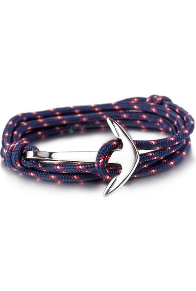 Chavin Lacivert İpli Çapa Erkek-Bayan Çelik Bileklik cz09 Chavin Lacivert İpli Çapa Erkek-Bayan Çelik Bileklik cz09