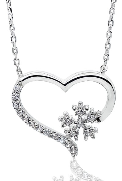 Chavin Kalp ve Kartanesi Zirkon Taşlı Gümüş Kolye ct34