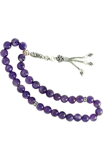 Chavin Ametist Taşlı Gümüş Tesbih cf62