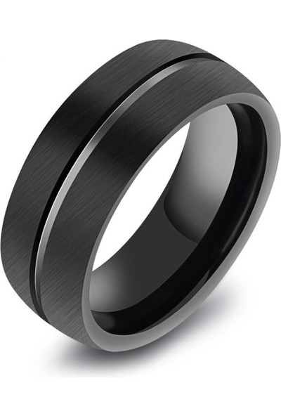 Chavin Erkek Mat Siyah Fırçalanmış Tungsten Yüzük Dm78 22