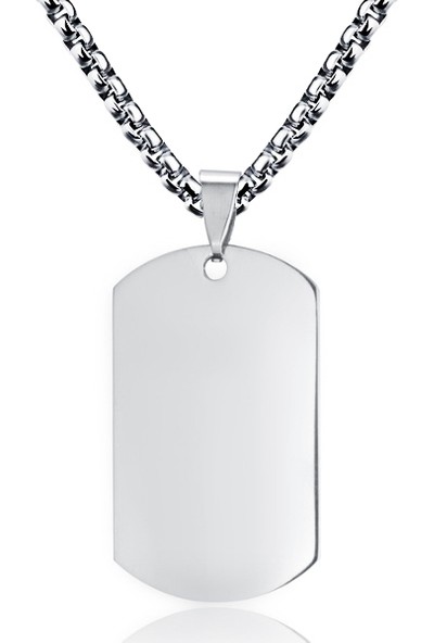 Chavin 60 Cm. 3Mm. Çelik Dogtag Asker Künyesi Kolye Ds68By