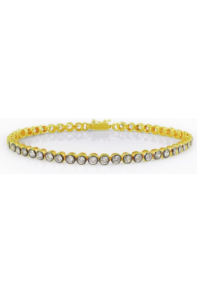 Su Yolu Elmas Montür Taşlı Altın Kap. Gümüş Bileklik cz90 Su Yolu Elmas Montür Taşlı Altın Kap. Gümüş Bileklik cz90