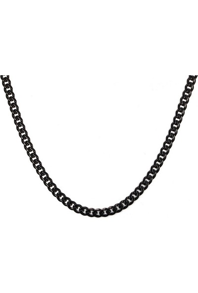Chavin Traşlı Model Siyah 5 mm. Erkek Çelik Zincir de60