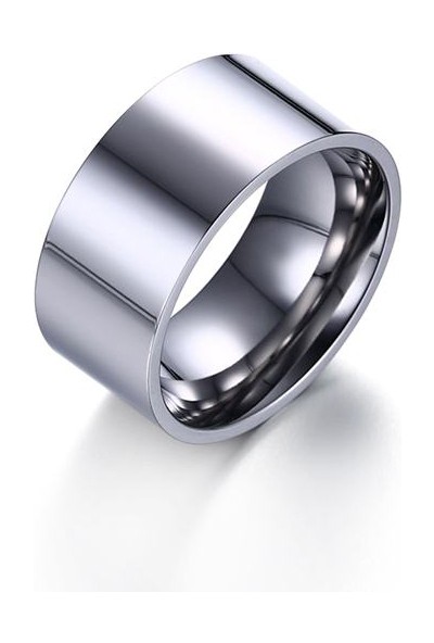 Chavin 10Mm. Geniş Parlak Gri Erkek Çelik Alyans Yüzük Dt01 Chavin 10Mm. Geniş Parlak Gri Erkek Çelik Alyans Yüzük Dt01