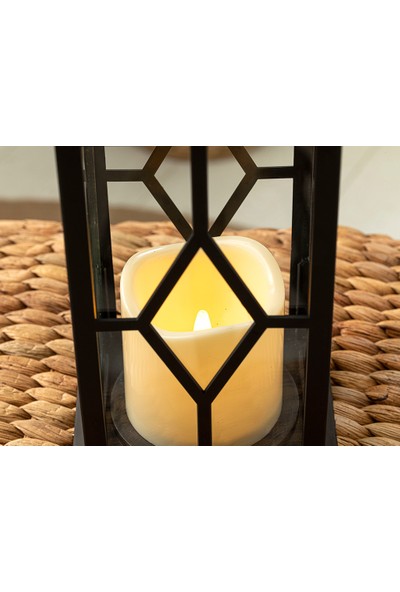 English Home Adela Ledli Fener 14 x 14 x 30 cm Siyah