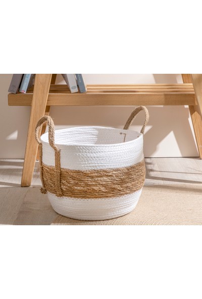 English Home Audrey Sepet 30X30X24 cm Beyaz Kahverengi