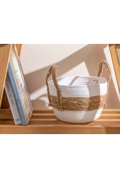 English Home Audrey Sepet 23X23X16 cm Beyaz Kahverengi