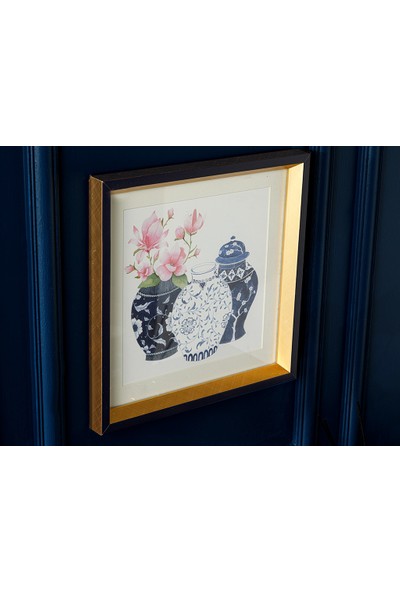 English Home Magnolia Tablo 30X30 cm Mavi Beyaz English Home Magnolia Tablo 30X30 cm Mavi Beyaz